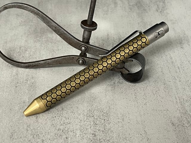 TiButton Brass Single Lock ink pen - Nottingham Tactical